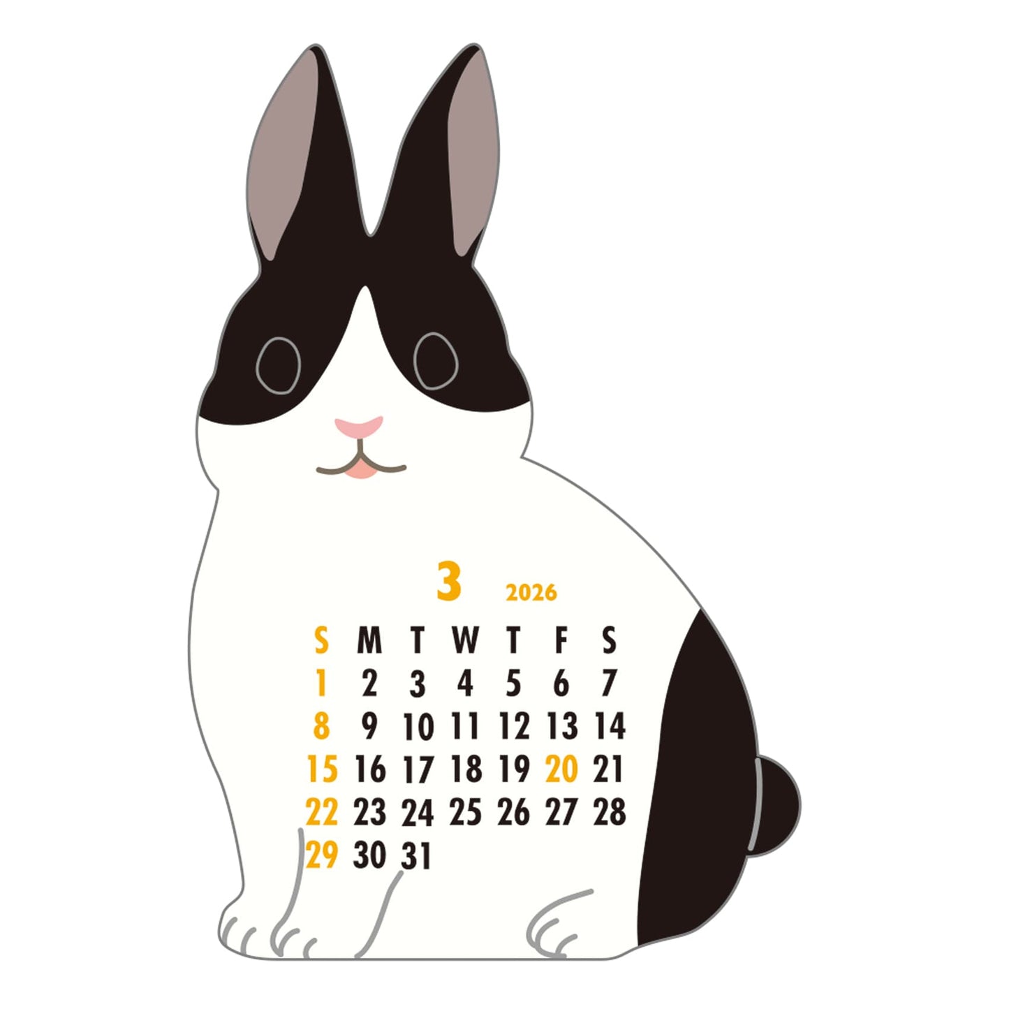 2026 Calendar-Animal Die Cut - Rabbit – JAPANWAVE